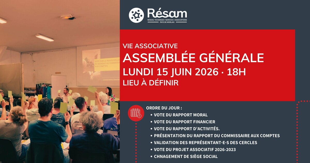 Assemblée générale du RESAM - 15 juin 2026 - Résam